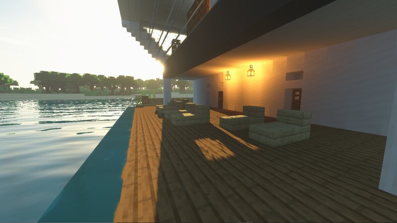 Modern Mansion 4 - Modern Beach Mansion/Modern House Minecraft Map