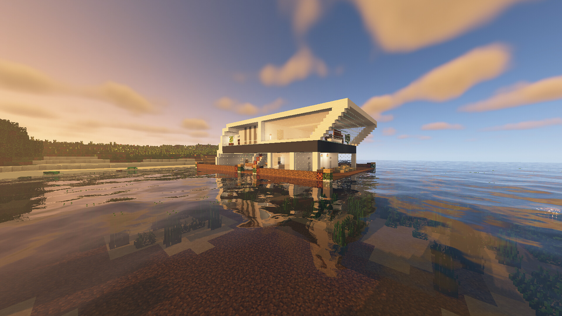 Modern Mansion 4 - Modern Beach Mansion/Modern House Minecraft Map