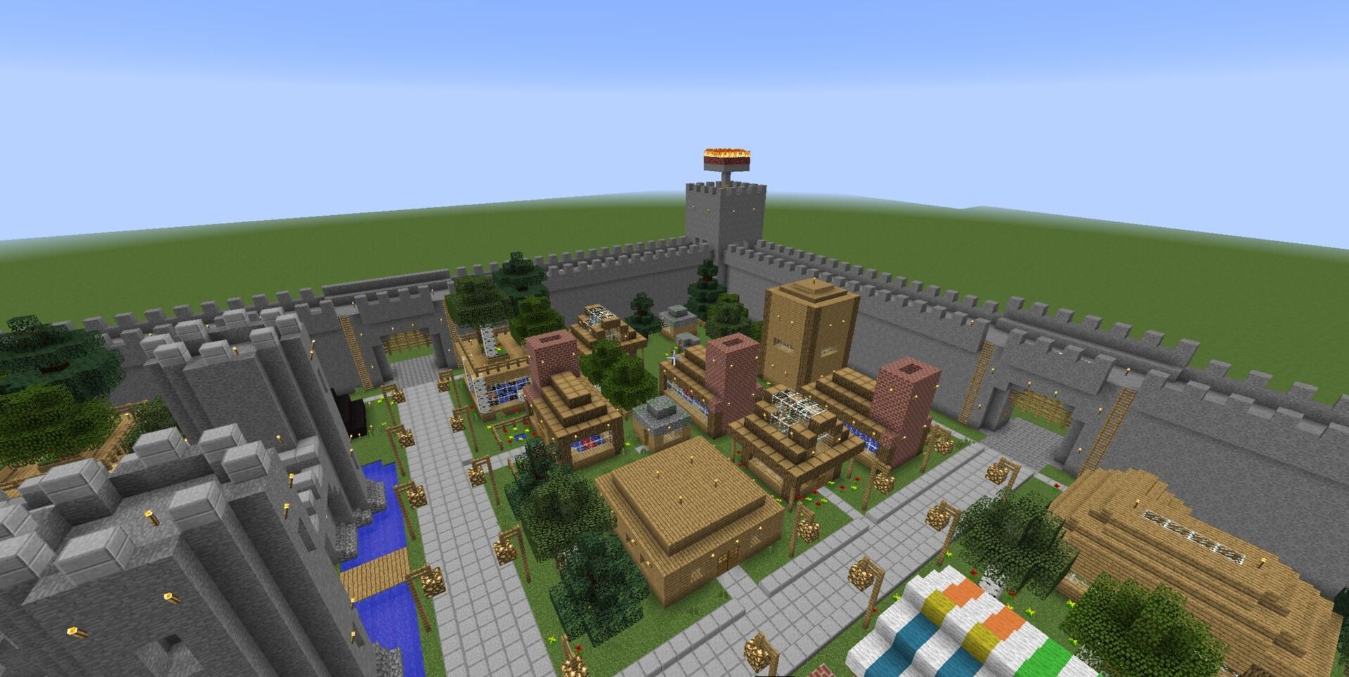 A Casual Town - MCPVP Sabotage map - REBUILT Minecraft Map