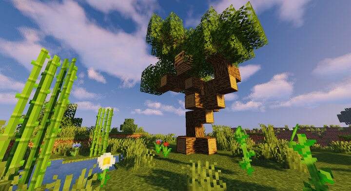 Minecraft custom tree with a little pond Minecraft Map
