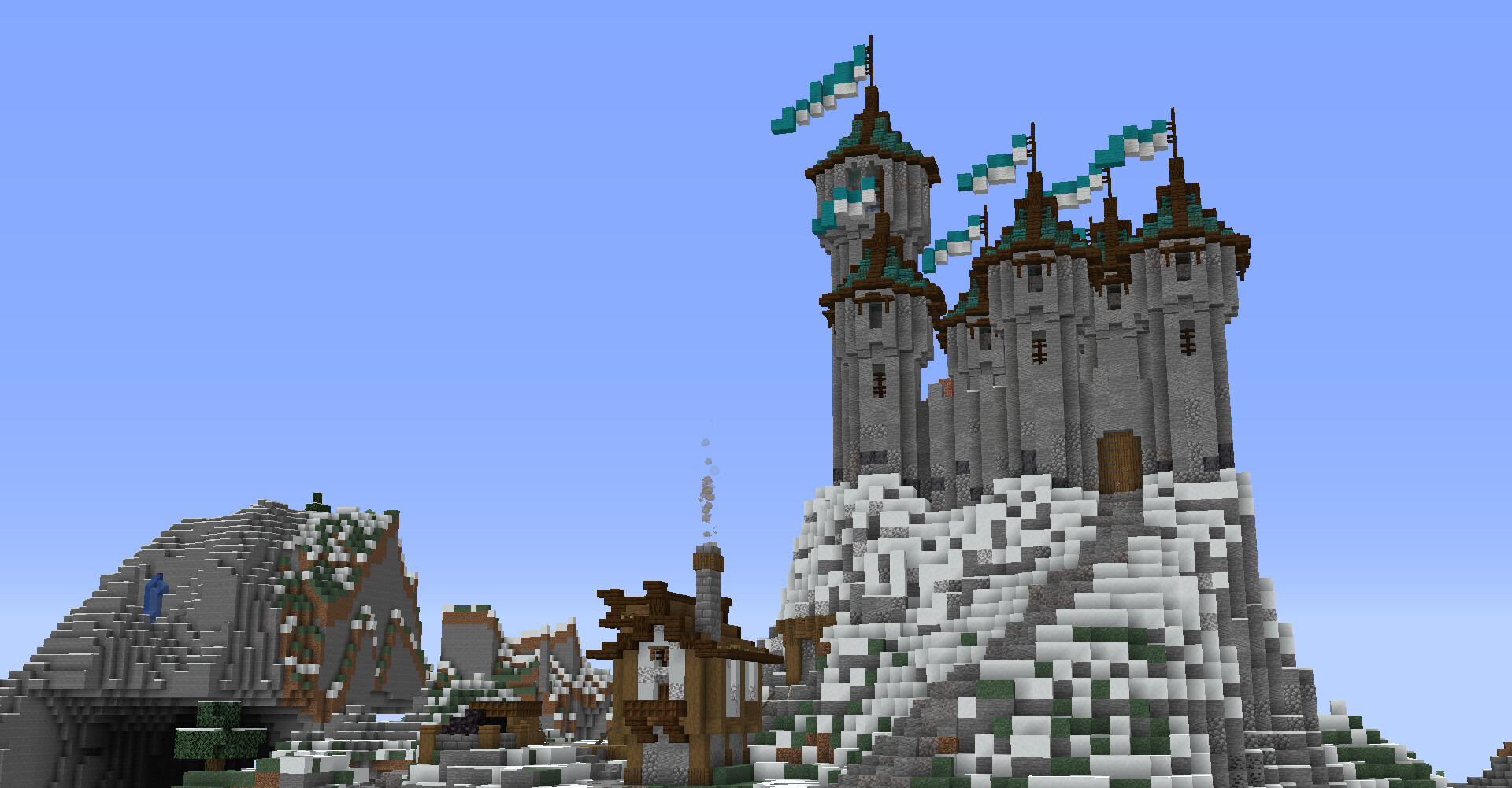 Medieval fantasy castle Minecraft Map
