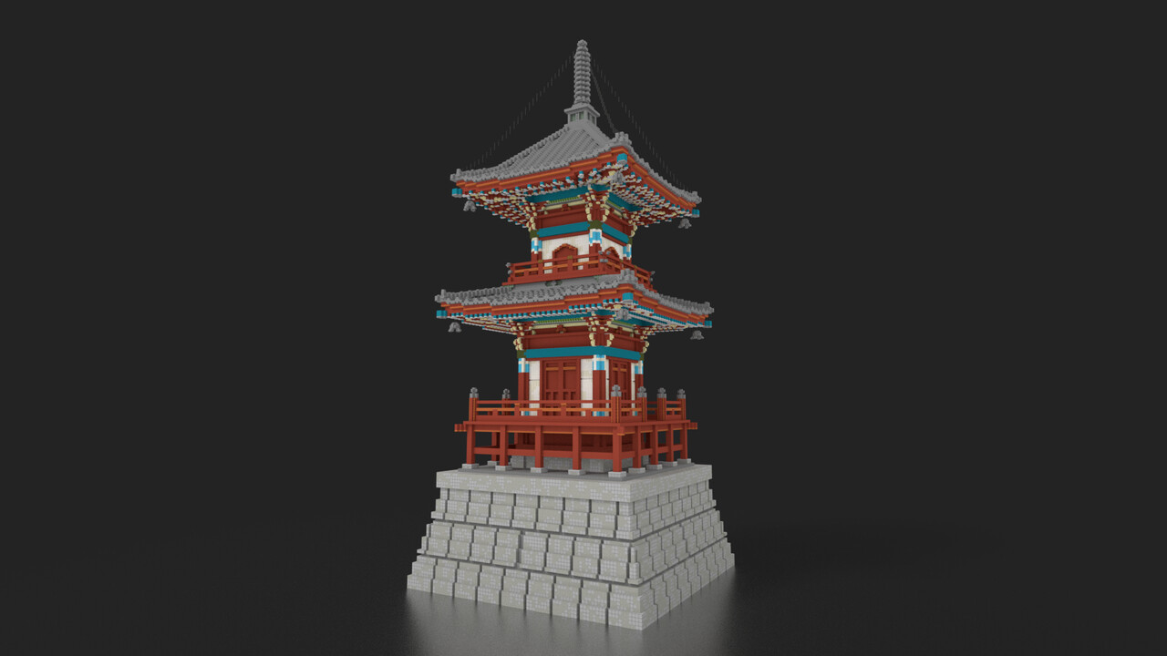 Josho-in Double Tower Pagoda - 上生院 二重塔 Minecraft Map