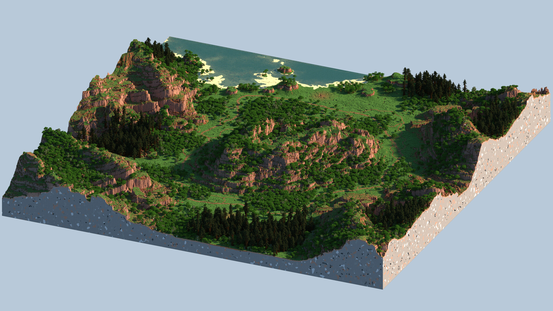 Stonheight - 2000x2000 | 1.12 - 1.18+ | WarZone & Landscape map Minecraft Map