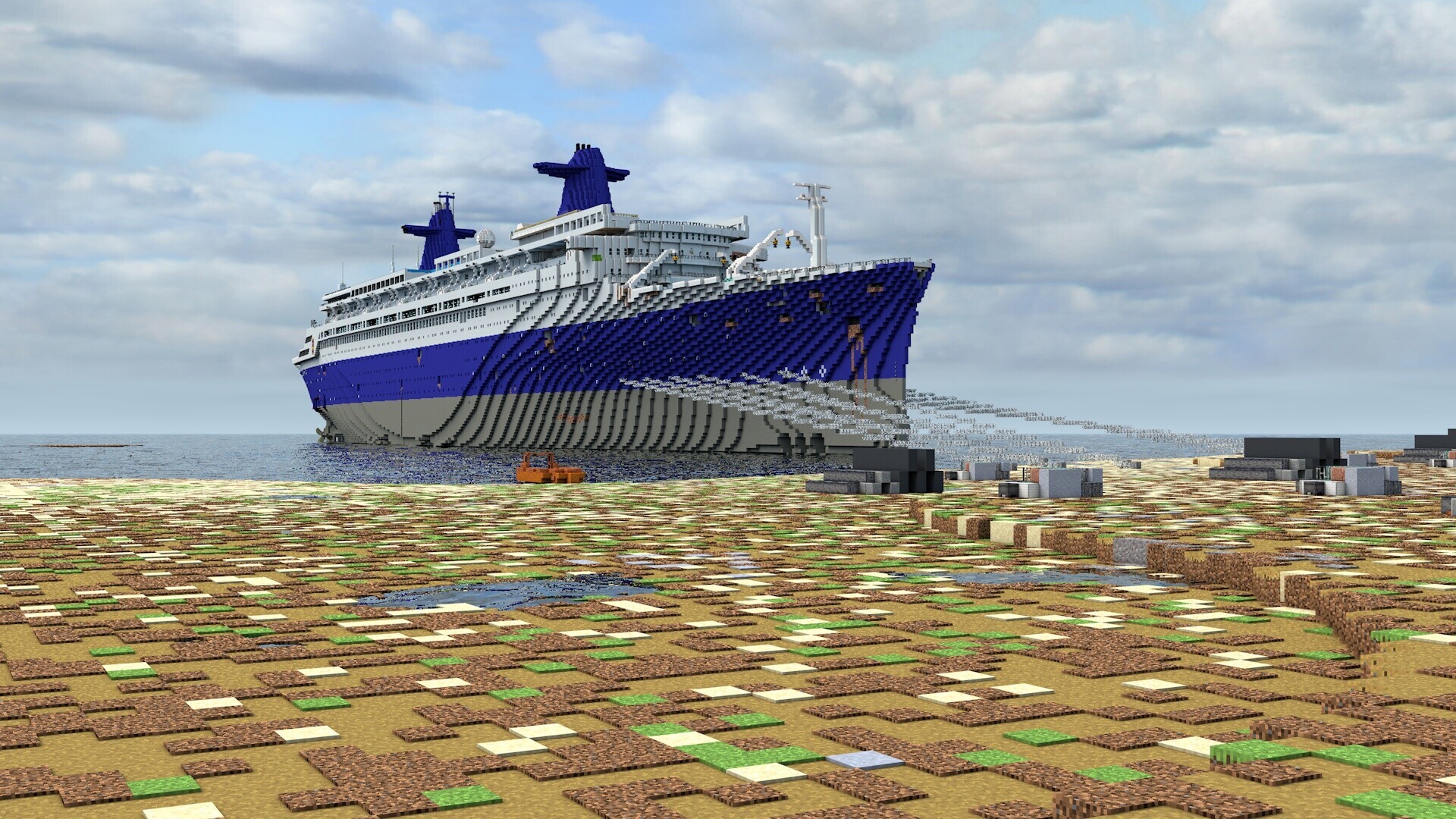 SS Blue Lady (SS Norway) being scrapped at Alang Minecraft Map