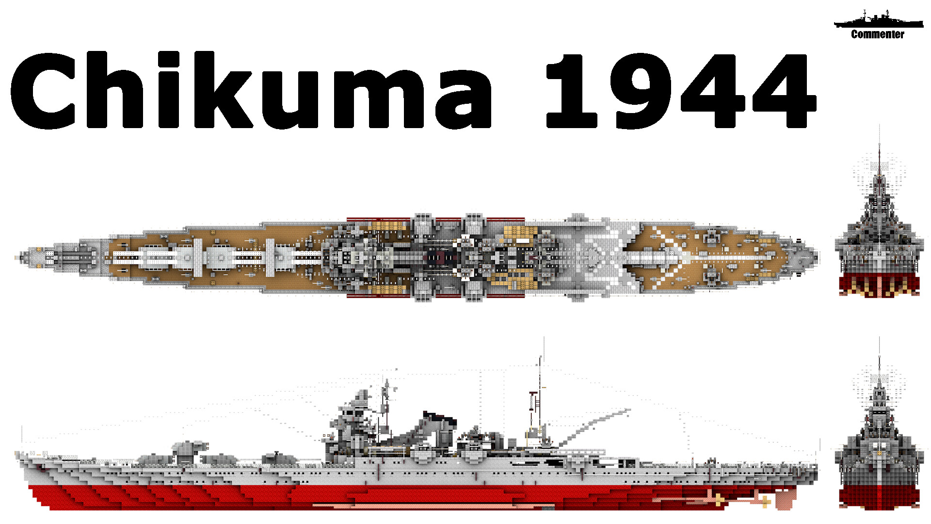 IJN Tone & Chikuma 1:1 Scale Tone class (1943, 1944 & 1945) Minecraft Map