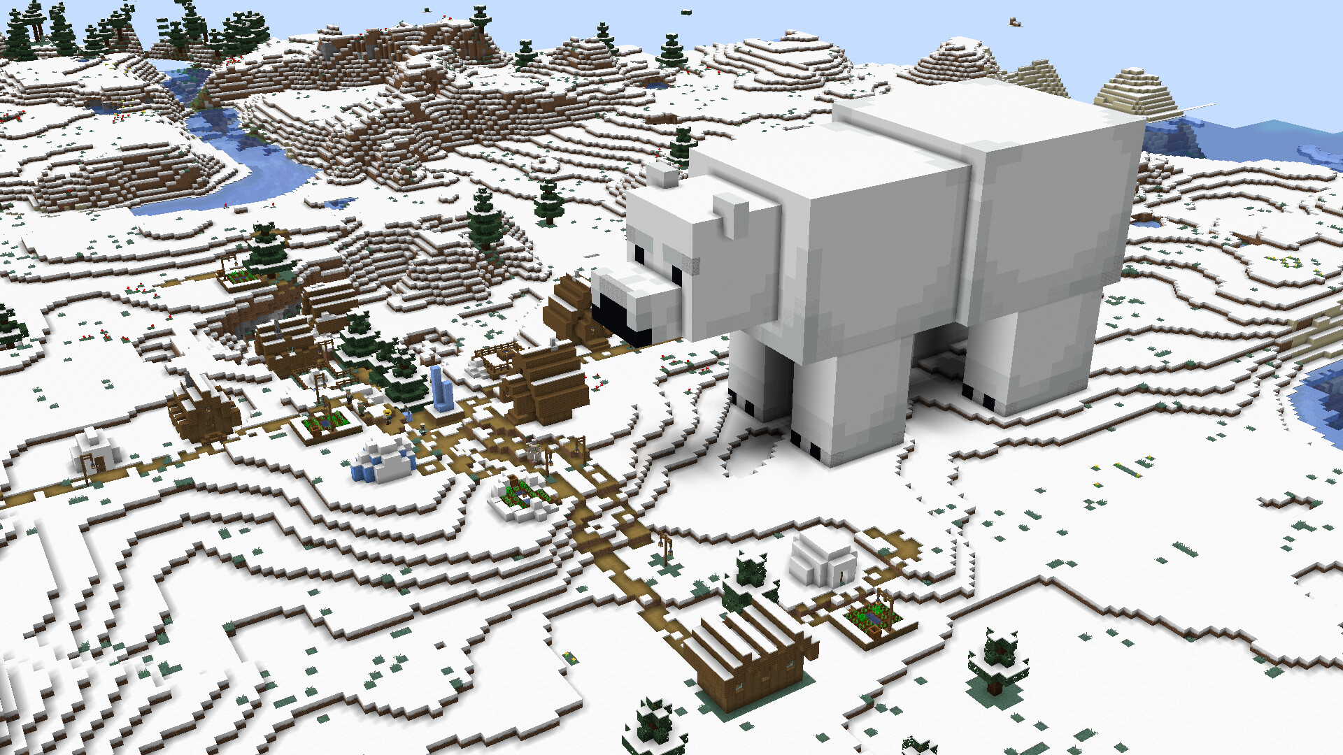Polar Bear Mob Statue Minecraft Map