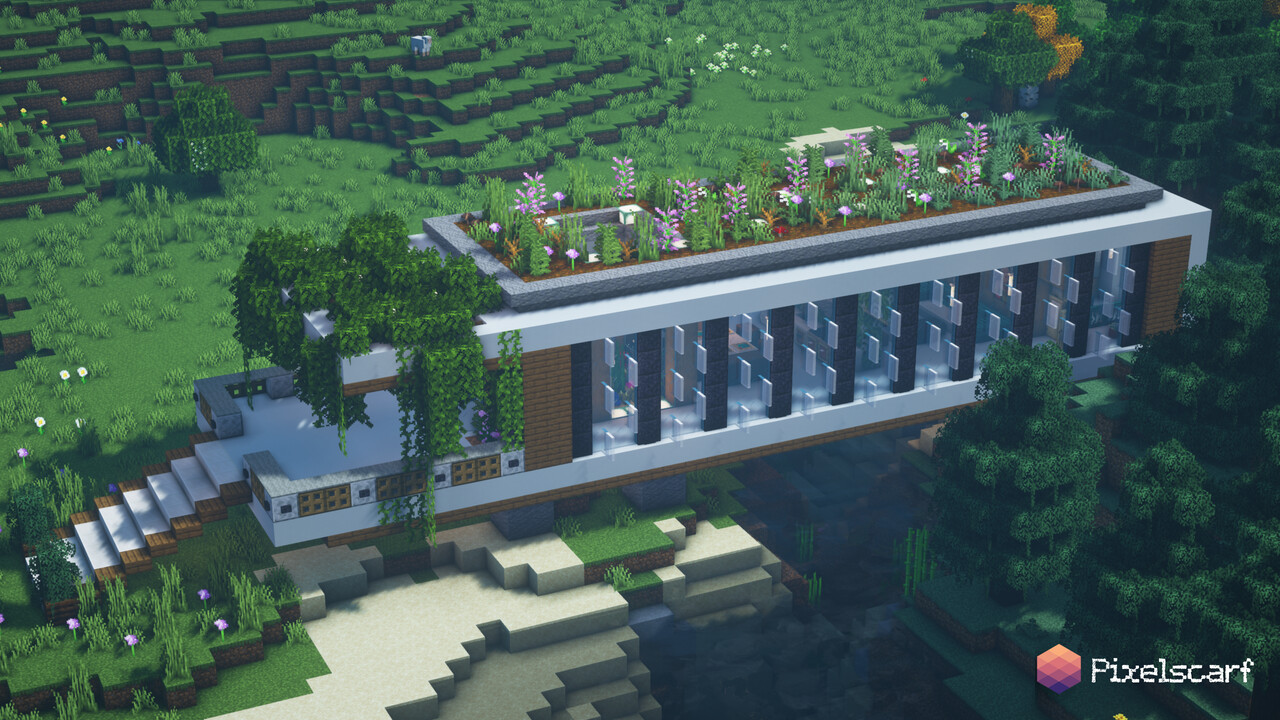 Modern Bridge House With Interior [Download] Minecraft Map