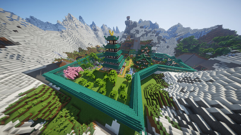 Base Japonesa Amurallada en las Montañas Minecraft Map