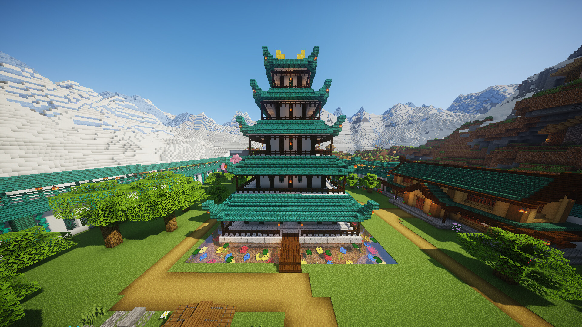 Base Japonesa Amurallada en las Montañas Minecraft Map