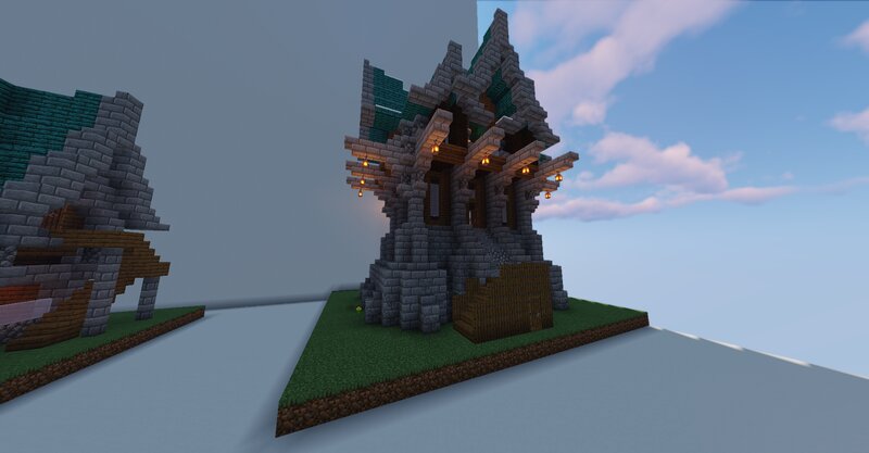 Warped Wood Roof House Pack Minecraft Map