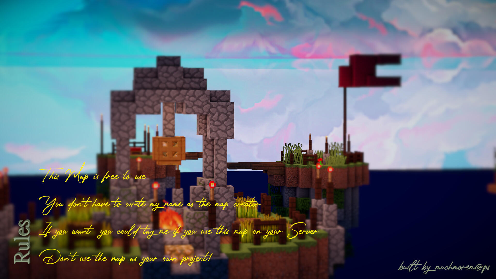 Bedwars Map • Burning Bridges • Rusher Map • built by muchmoremaps ...