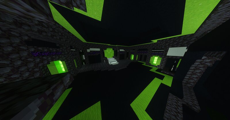 Spawn Lobby in Green and Black Minecraft Map