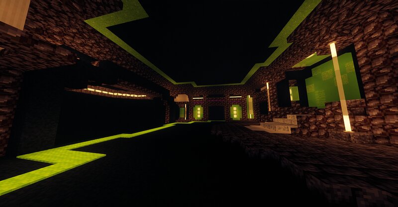 Spawn Lobby in Green and Black Minecraft Map