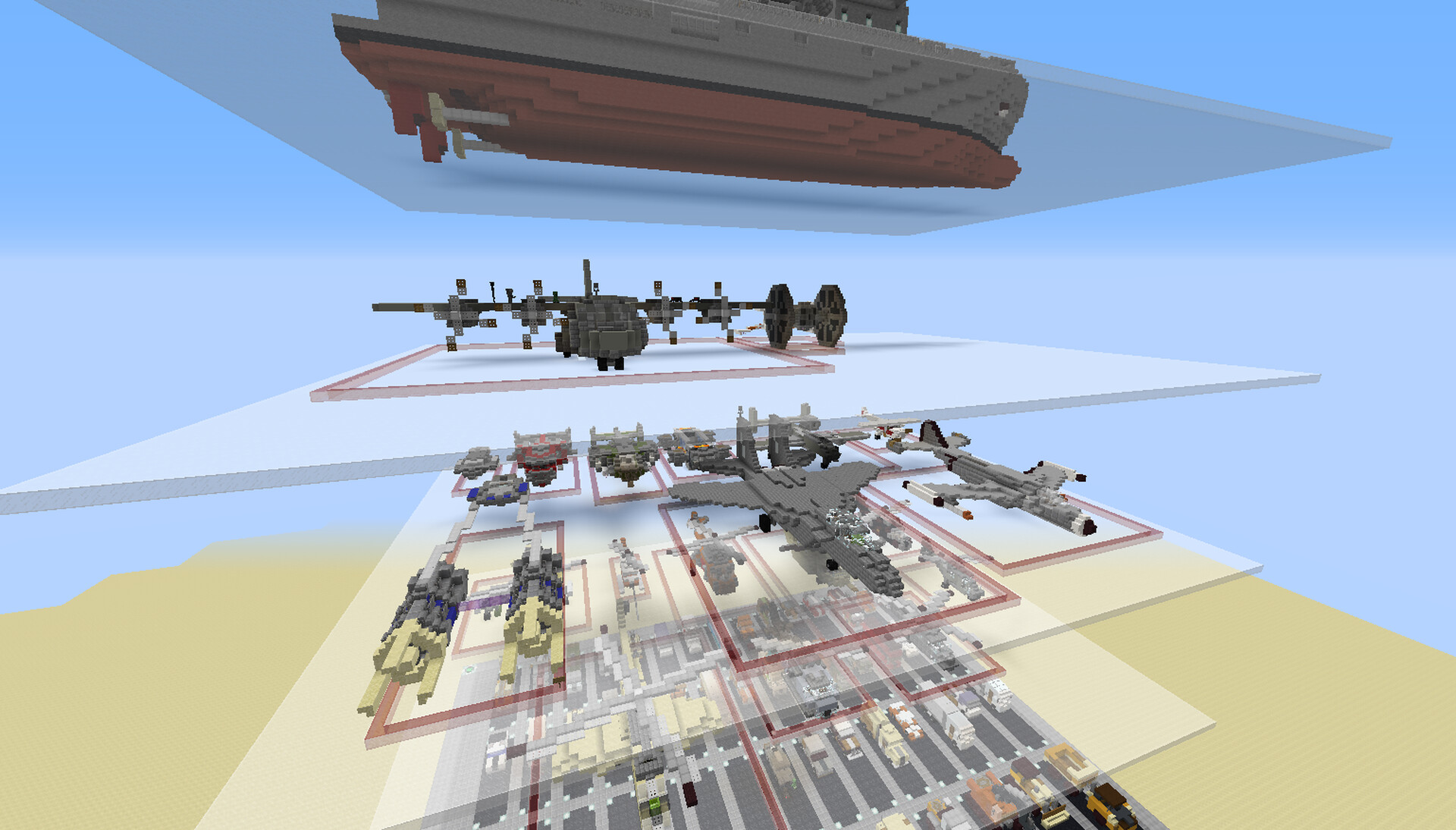 Vehicle Assets (Ground, Air, Water) Minecraft Map