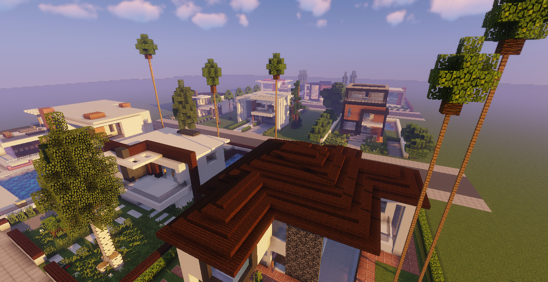 Modern Neighborhood Map + Pack #6 (10 Houses) Minecraft Map