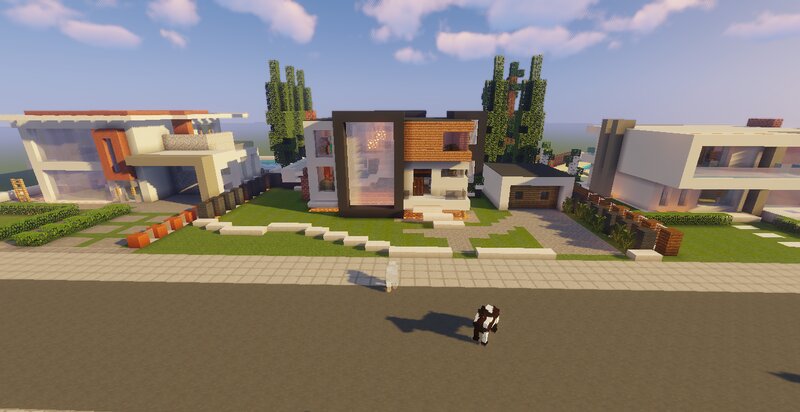 Modern Neighborhood Map + Pack #6 (10 Houses) Minecraft Map