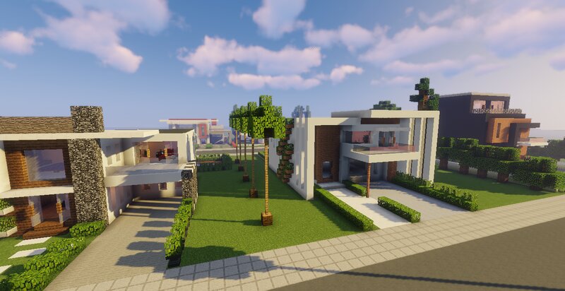 Modern Neighborhood Map + Pack #6 (10 Houses) Minecraft Map