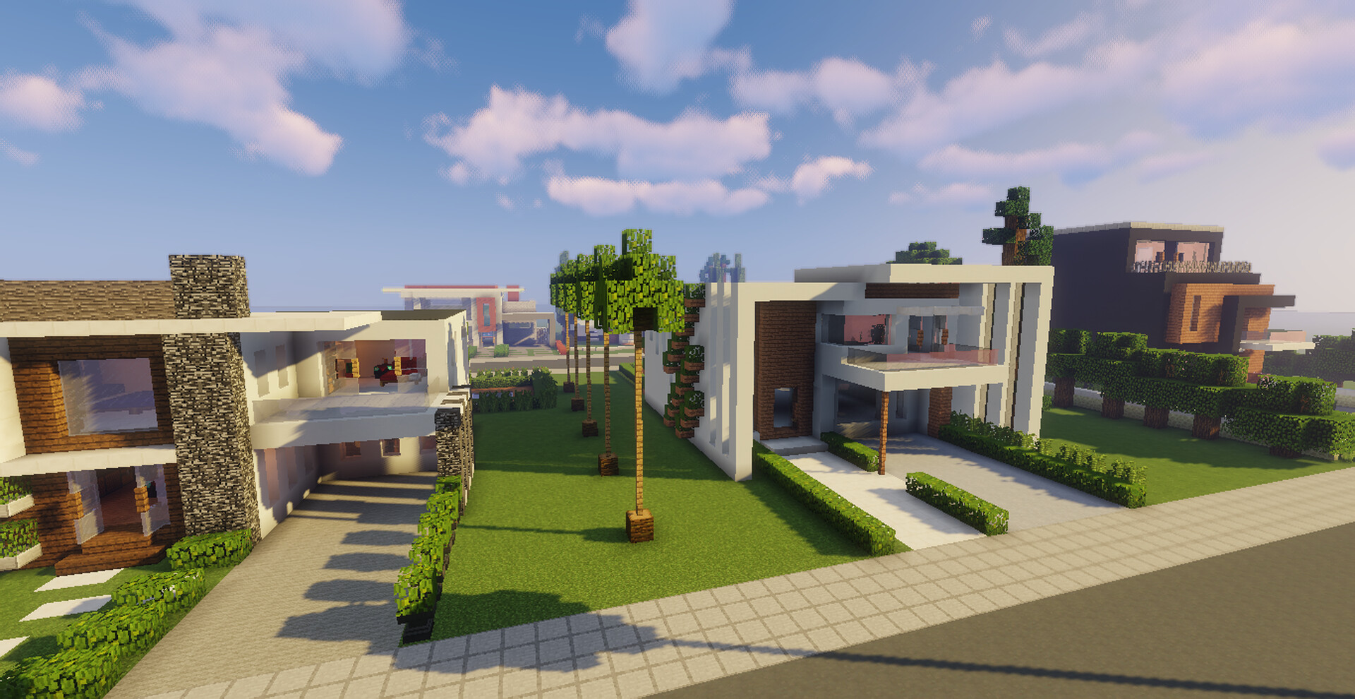 Modern Neighborhood Map + Pack #6 (10 Houses) Minecraft Map