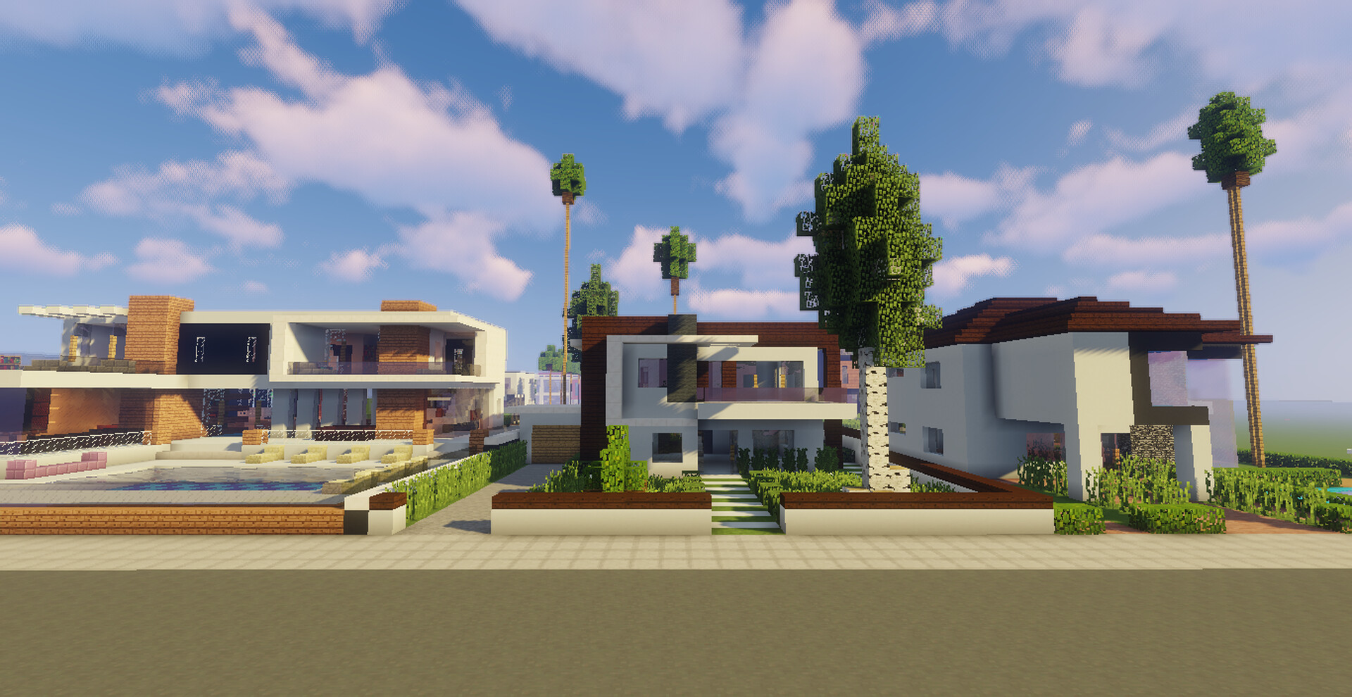 Modern Neighborhood Map + Pack #6 (10 Houses) Minecraft Map