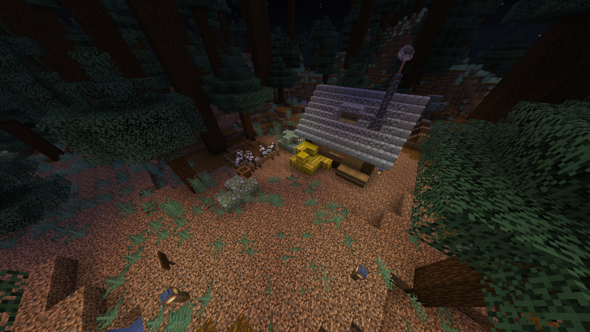 slightly advanced log cabin near village Minecraft Map
