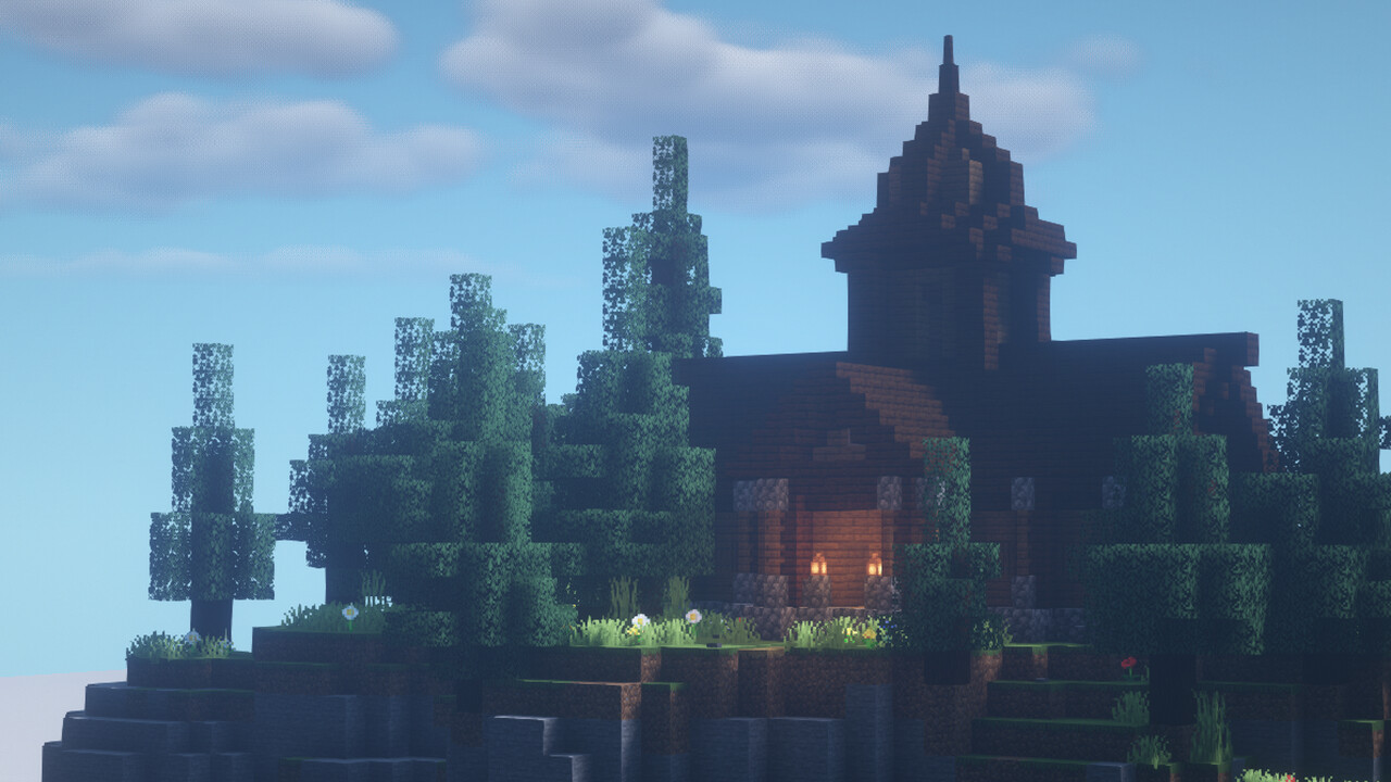 Taiga Village style Church (Cleric) with basement! Minecraft Map