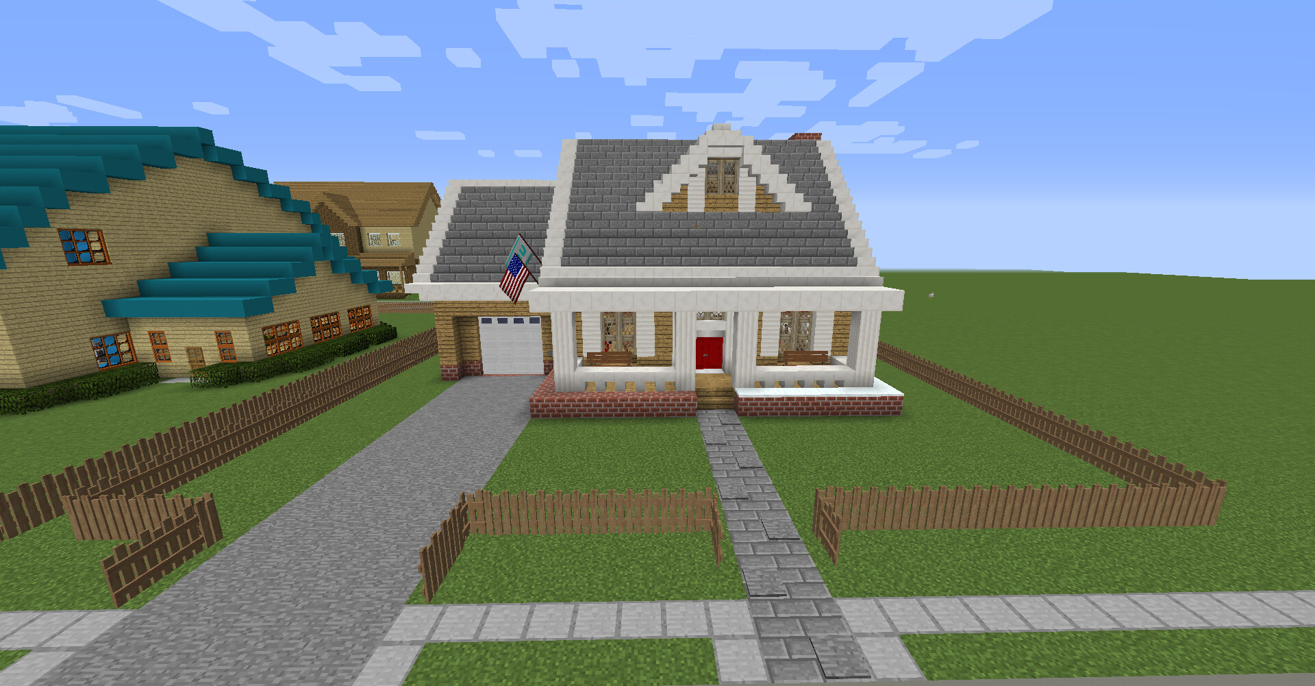 Greenwood+Greenvill 50s/60s American City with Mods 1.12.2 Dowenlod Map ...