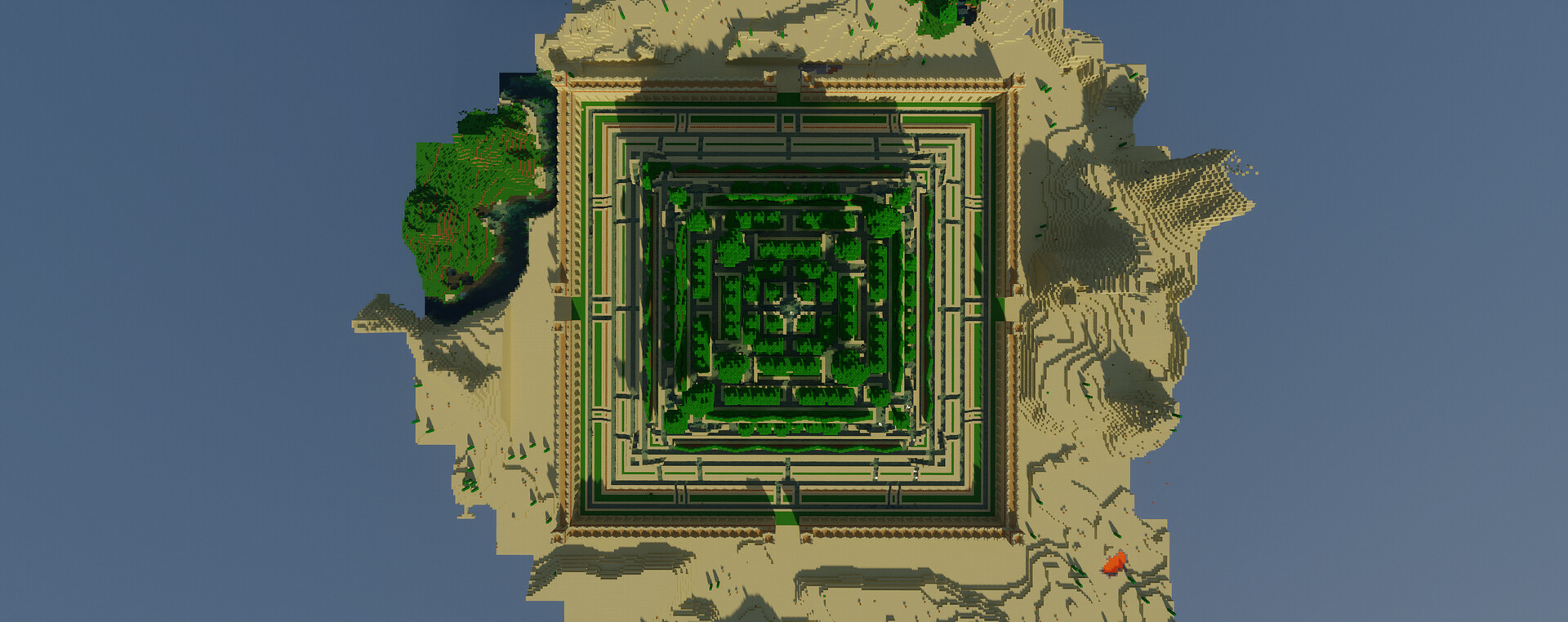Babylonian Gardens Desert Megabuild Minecraft Map