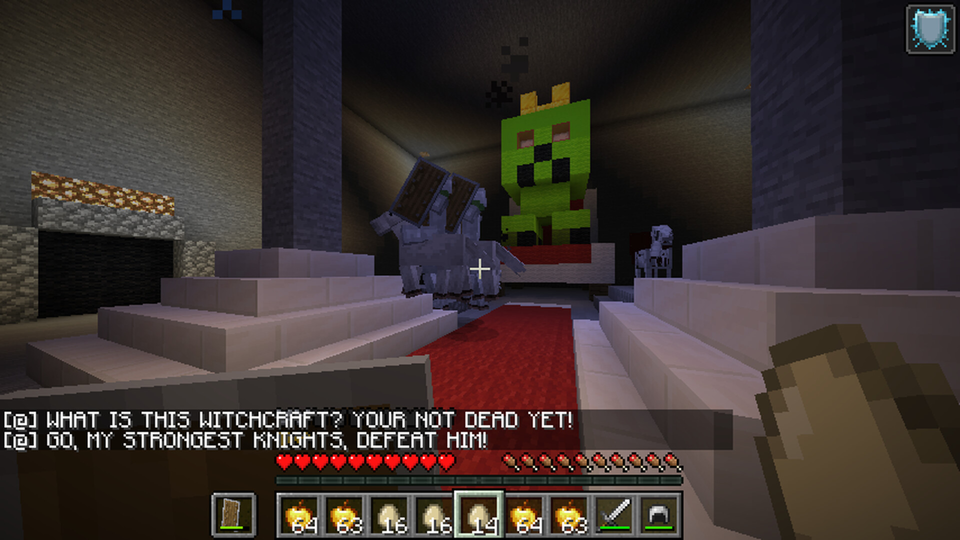 Seige of King Creeper Boss Fight Minecraft Map