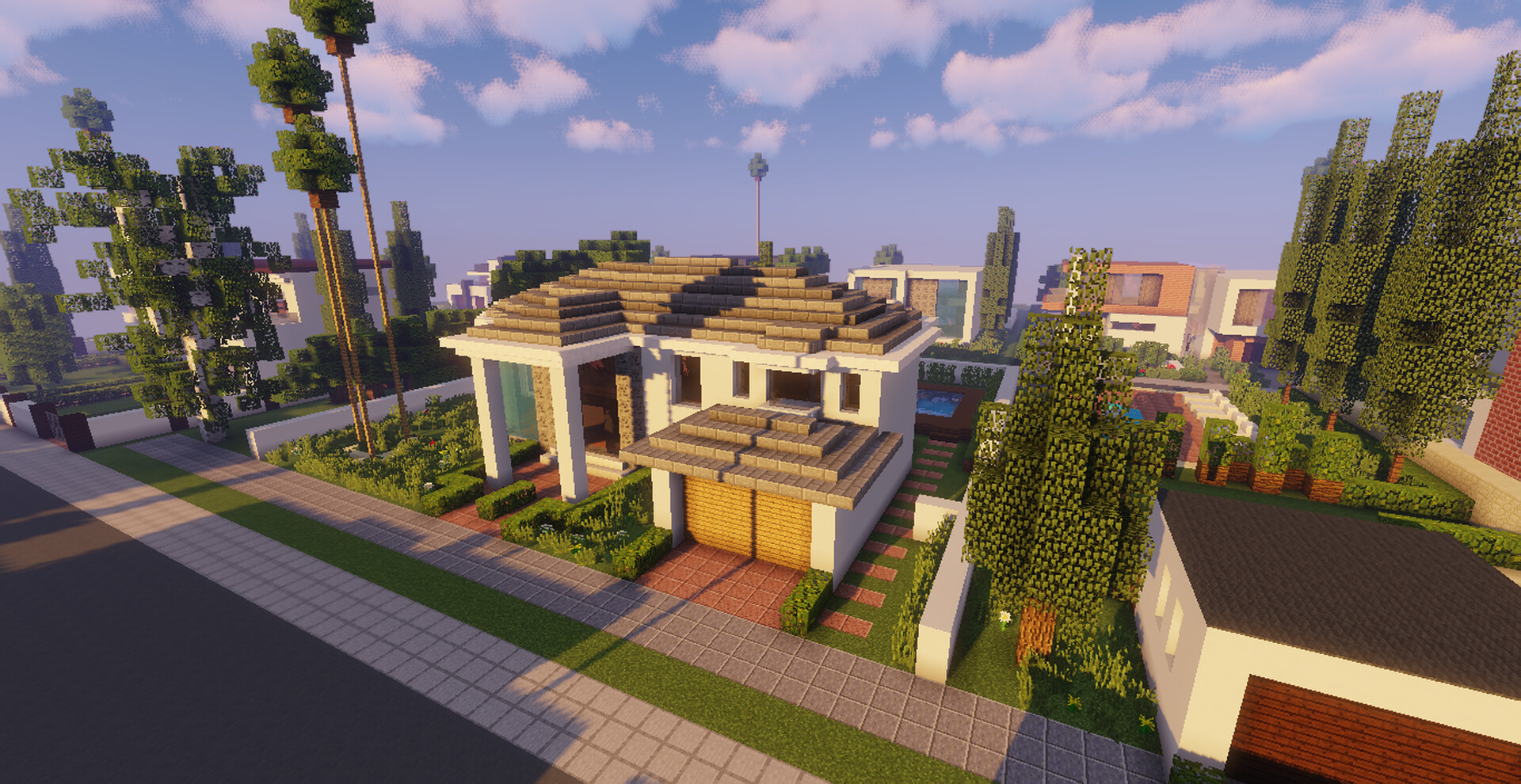 Modern Neighborhood Map + Pack #3 (10 Houses) Minecraft Map