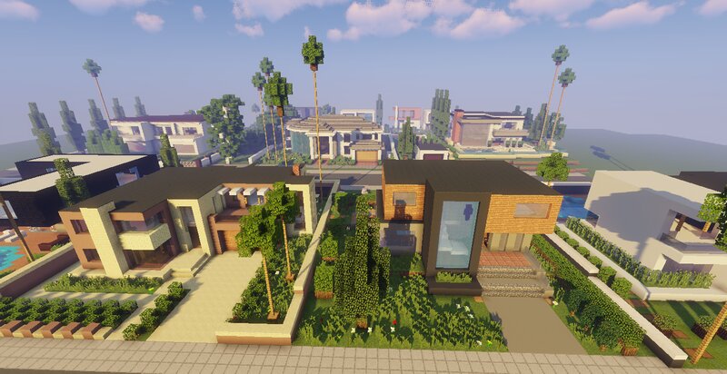 Modern Neighborhood Map + Pack #3 (10 Houses) Minecraft Map