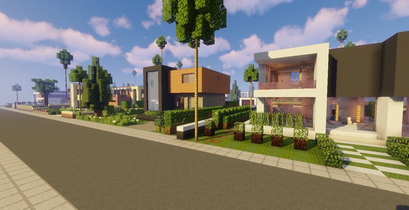 Modern Neighborhood Map + Pack #3 (10 Houses) Minecraft Map