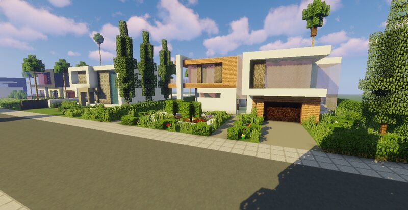 Modern Neighborhood Map + Pack #3 (10 Houses) Minecraft Map