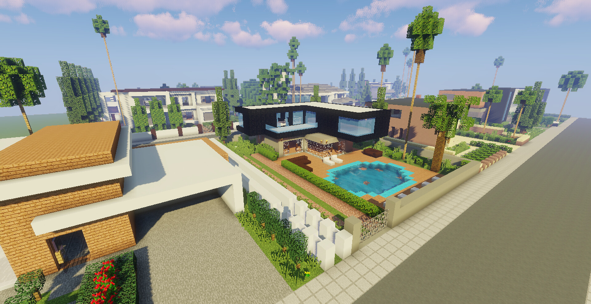 Modern Neighborhood Map + Pack #3 (10 Houses) Minecraft Map