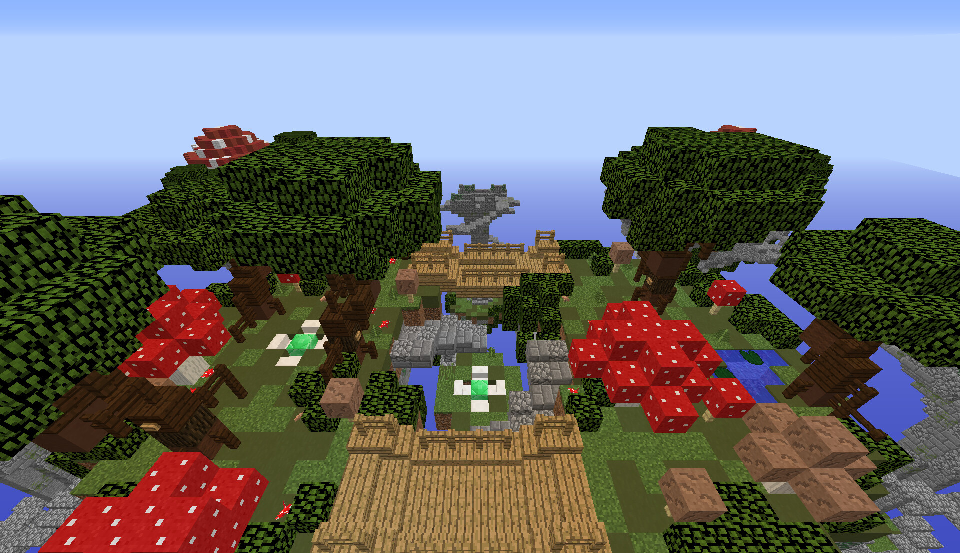 Mushroom 4x4 or 4x3 Bedwars map (Hypixel layout) Minecraft Map