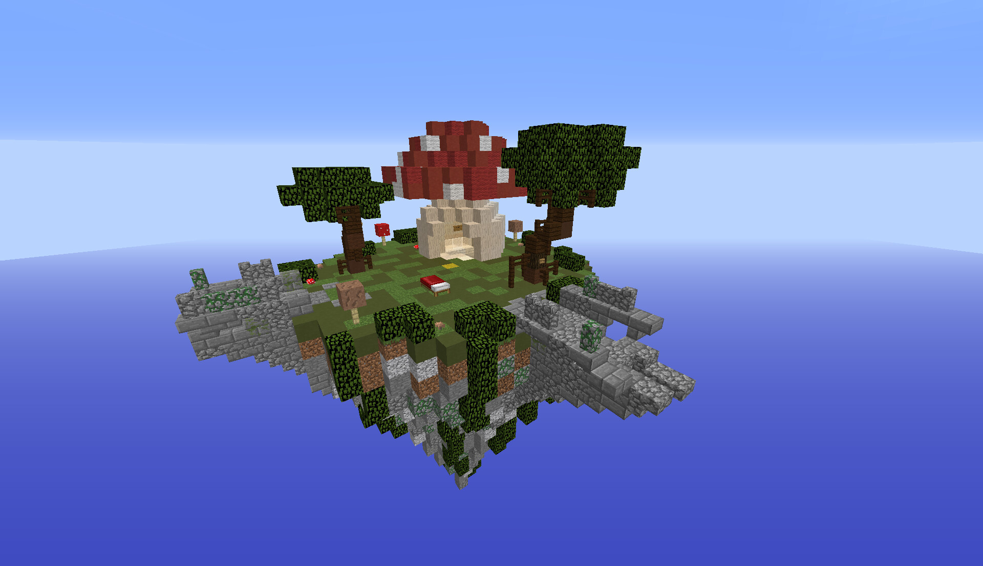 Mushroom 4x4 or 4x3 Bedwars map (Hypixel layout) Minecraft Map