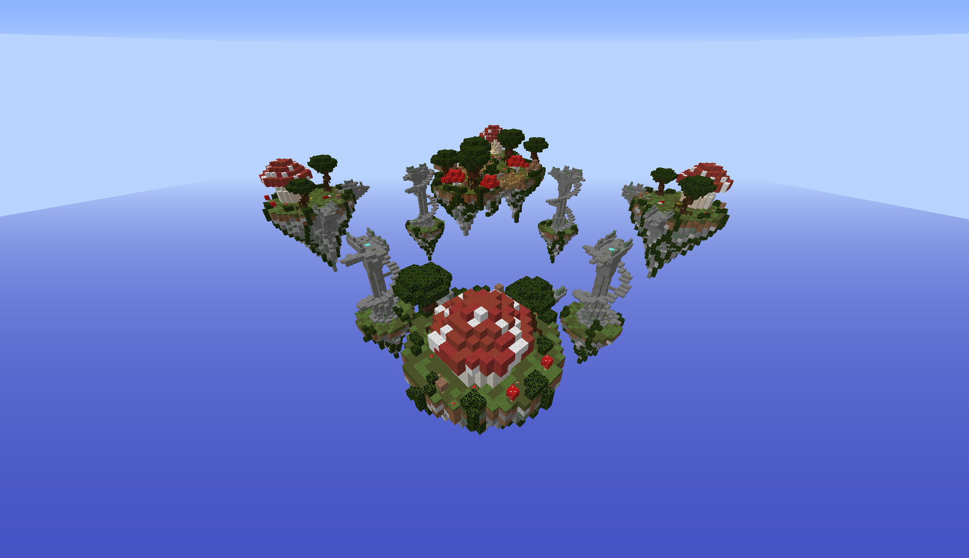 Mushroom 4x4 or 4x3 Bedwars map (Hypixel layout) Minecraft Map