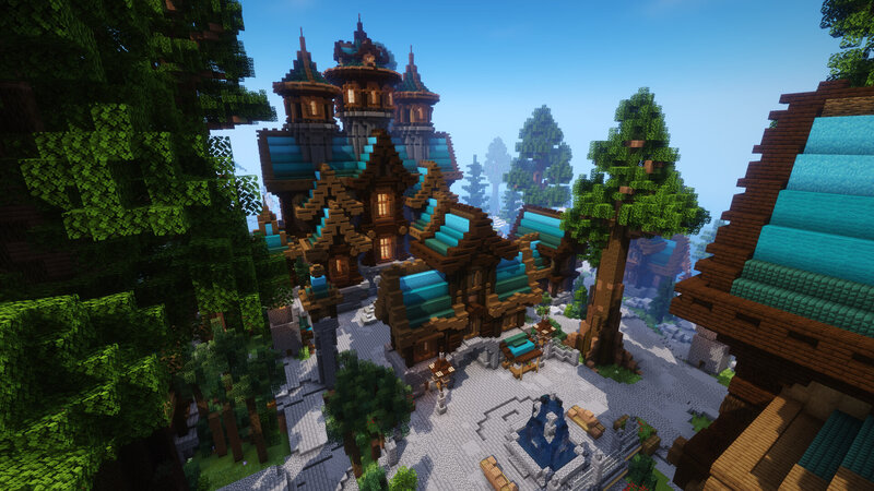 Blue Forest Beautiful Lobby 500x500 Hub Minecraft Map