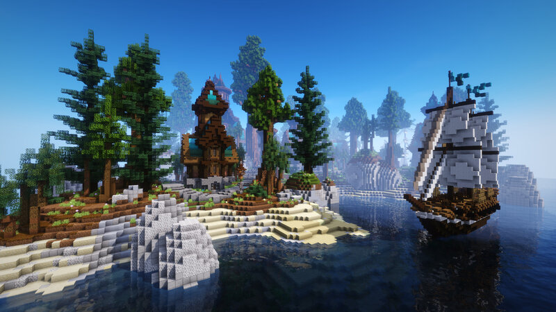 Blue Forest Beautiful Lobby 500x500 Hub Minecraft Map