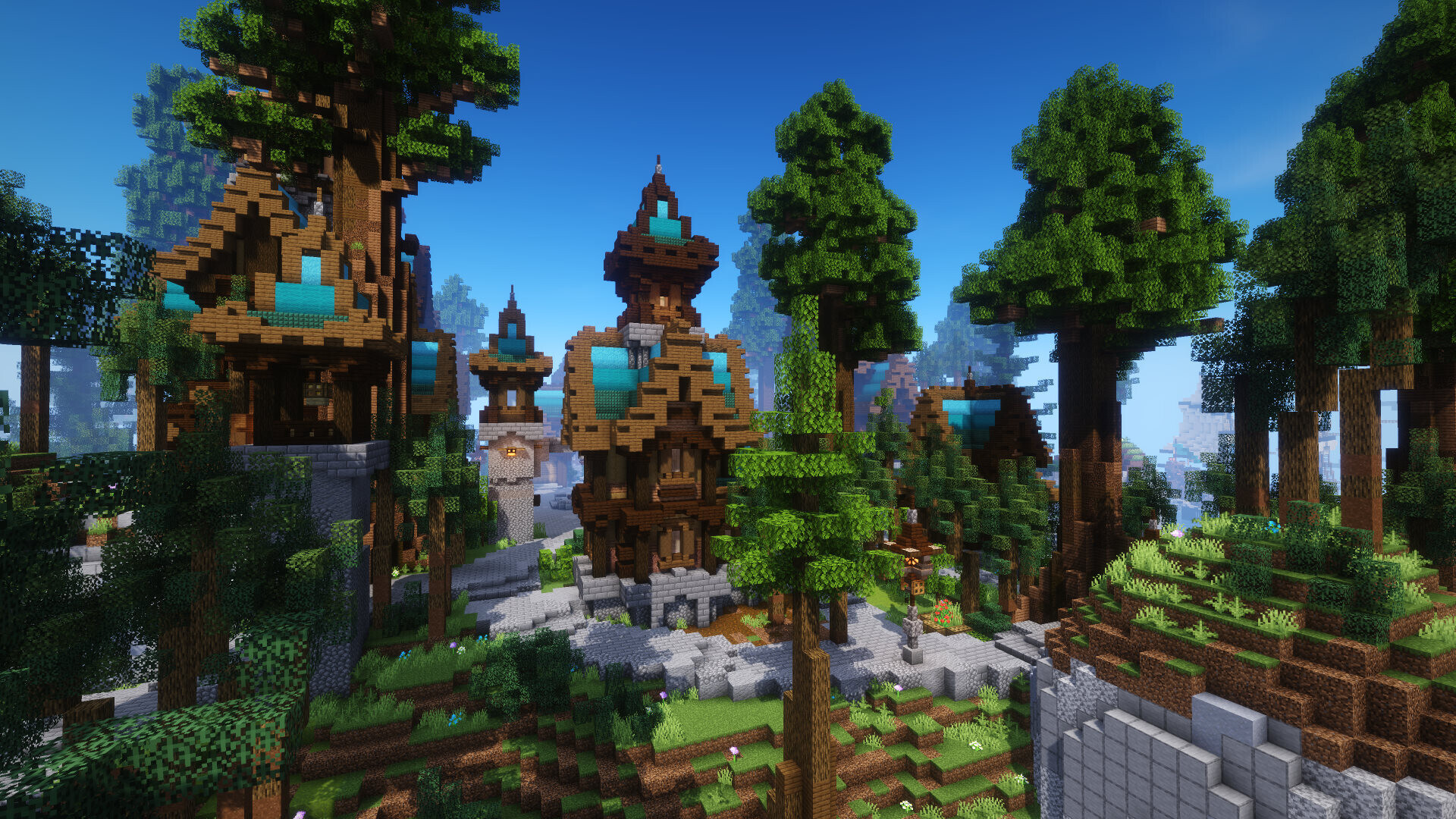Blue Forest Beautiful Lobby 500x500 Hub Minecraft Map