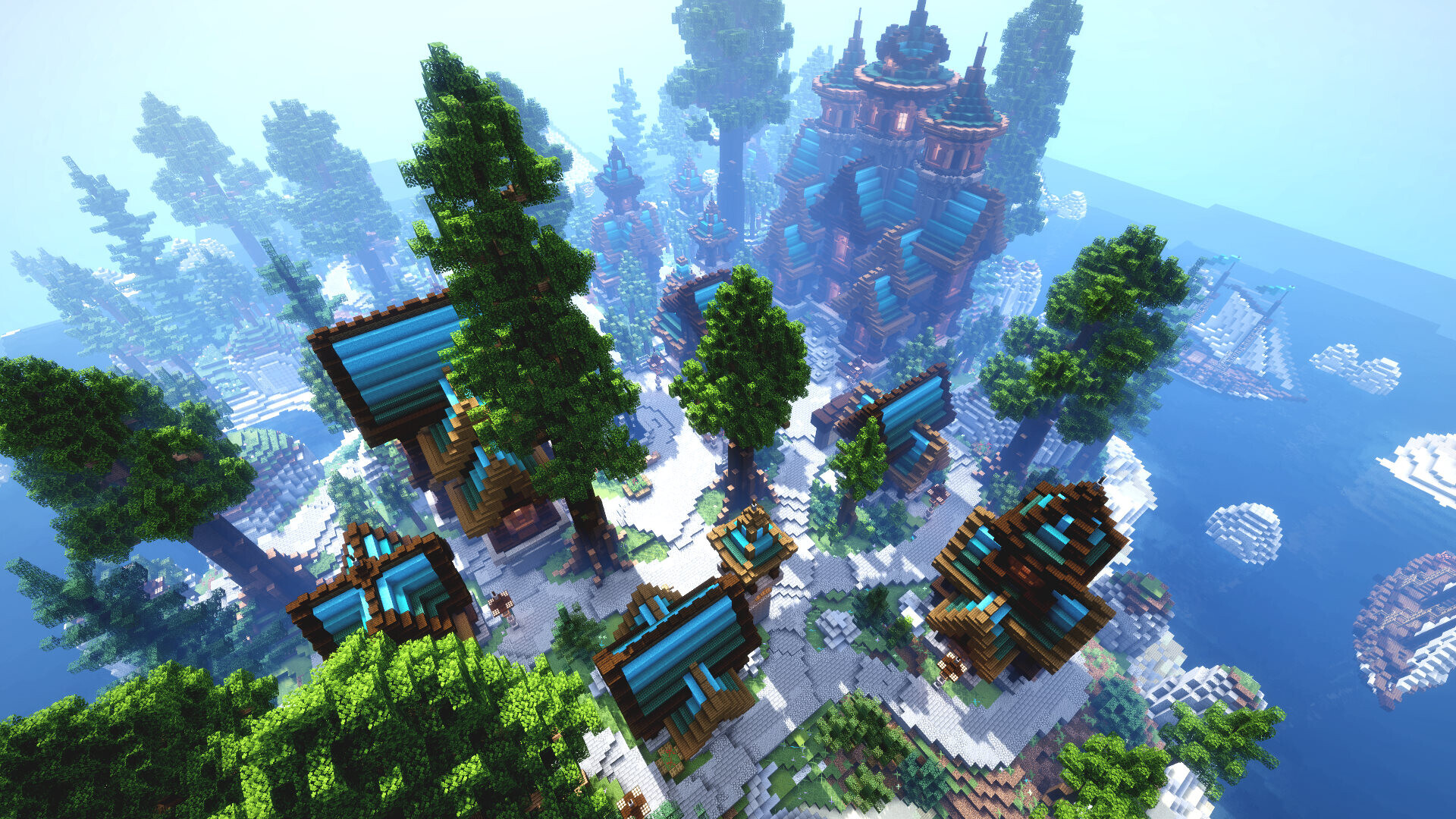 Blue Forest Beautiful Lobby 500x500 Hub Minecraft Map