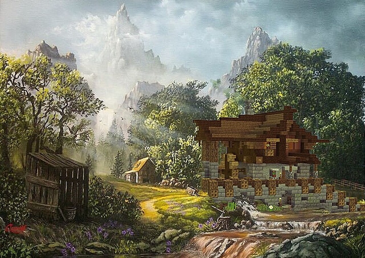 watermill - moulin à eau - Wassermühle Minecraft Map