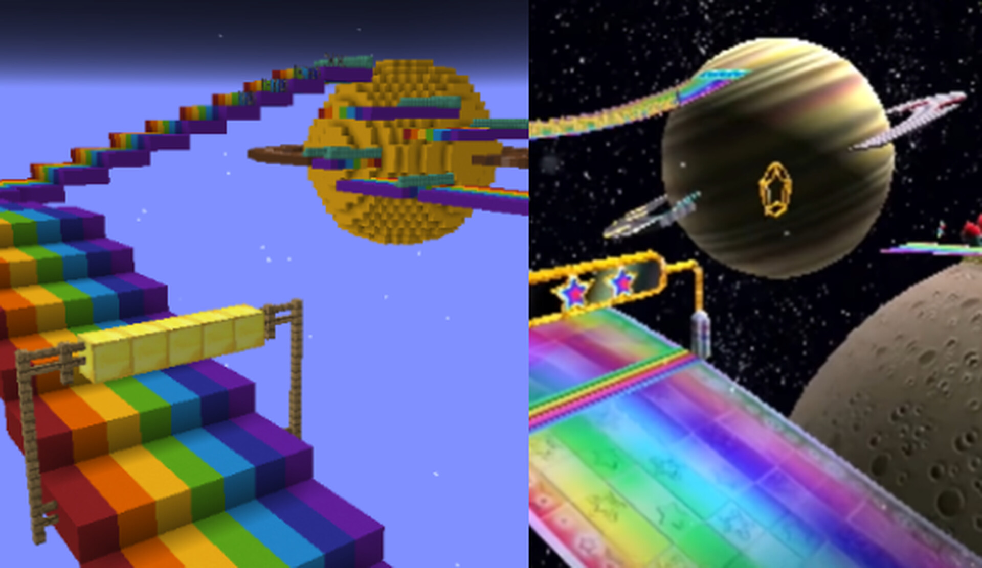 Mario Kart 7 - Rainbow Road Minecraft Map