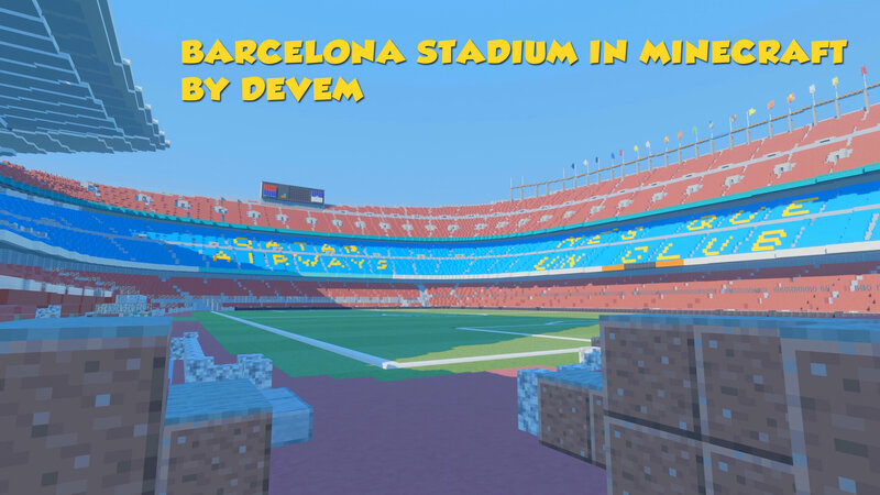 Barcelona Stadium Camp Nou 1 block = 1 meter Minecraft Map