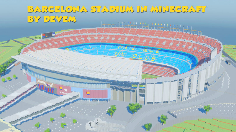 Barcelona Stadium Camp Nou 1 block = 1 meter Minecraft Map