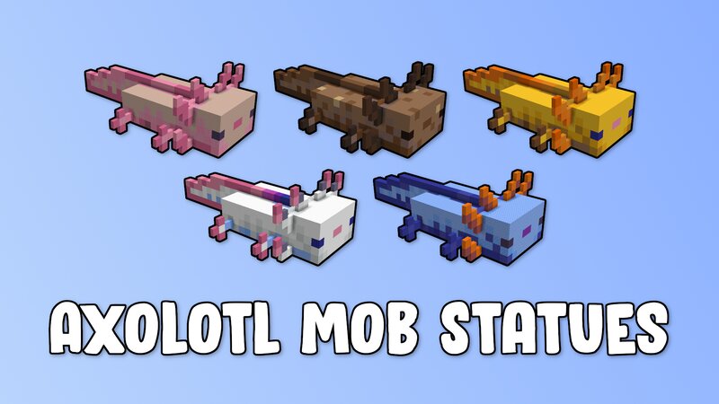 Axolotl Mob Statues Minecraft Map