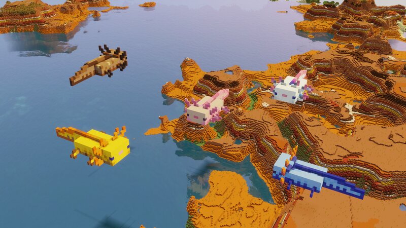 Axolotl Mob Statues Minecraft Map