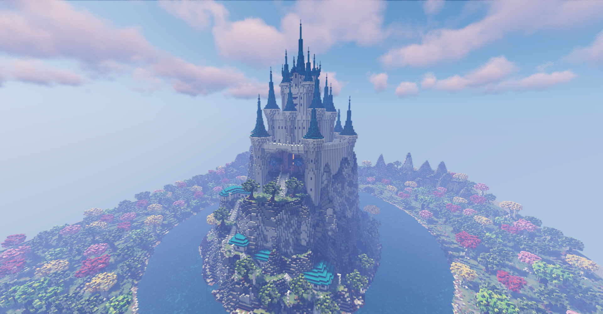 Fantasy castle and small forest - [Timelapse + Download] Minecraft Map