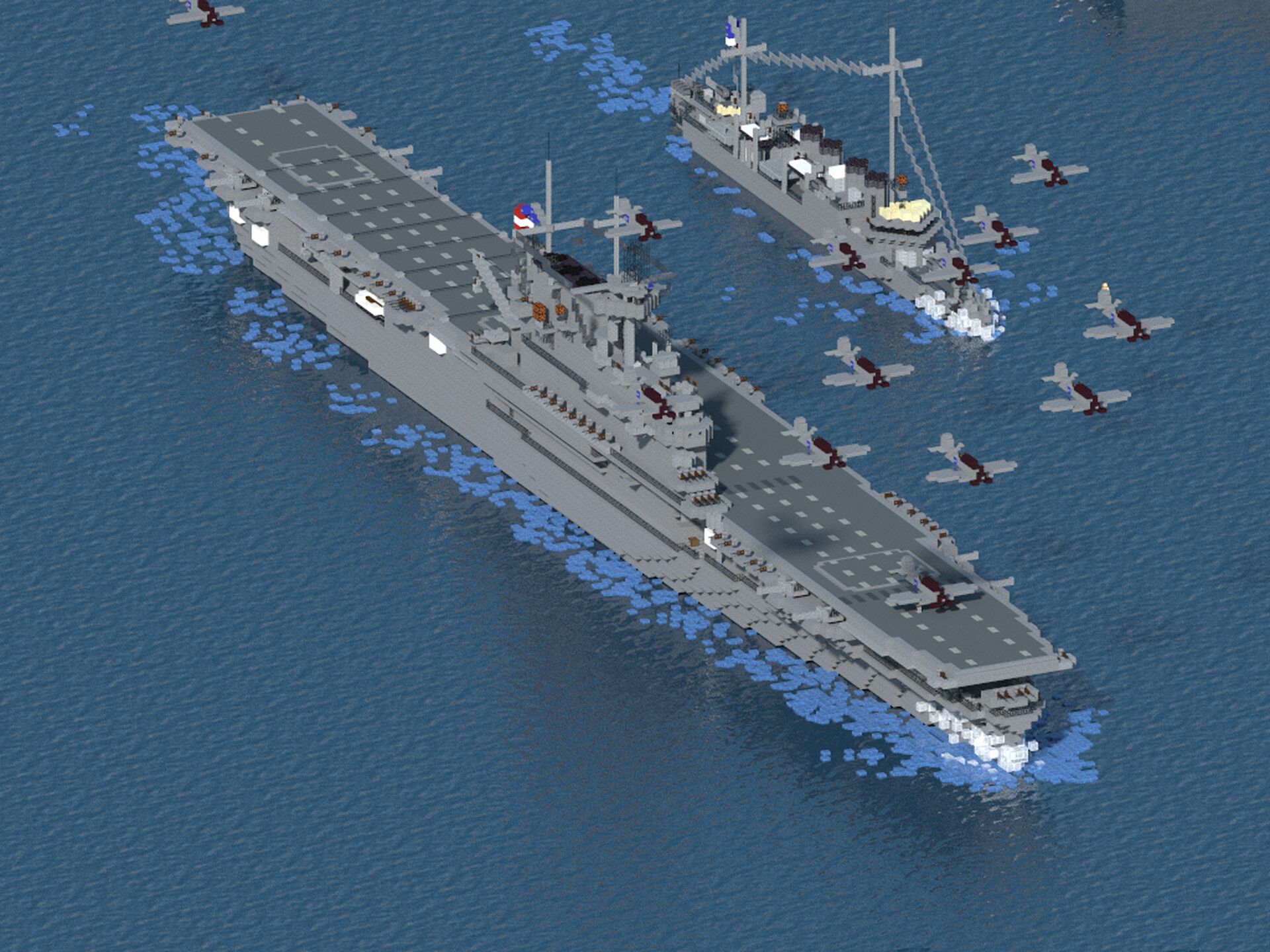 USS Enterprise CV-6 (1942 configuration) Minecraft Map
