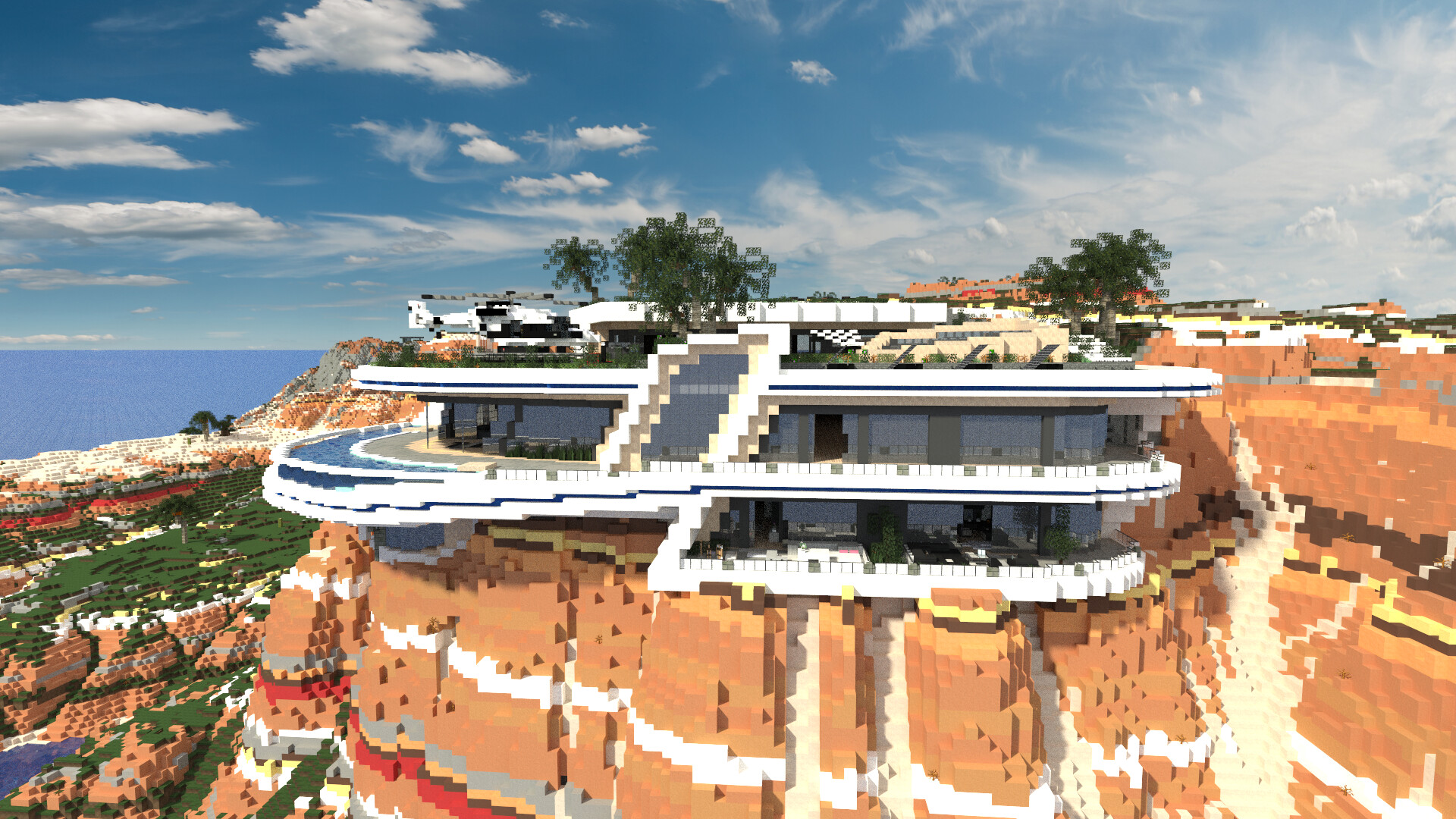 Modern Cliffside Villa 3 | 45 rooms + download! Minecraft Map