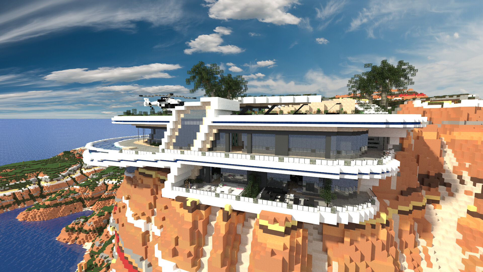 Modern Cliffside Villa 3 | 45 rooms + download! Minecraft Map